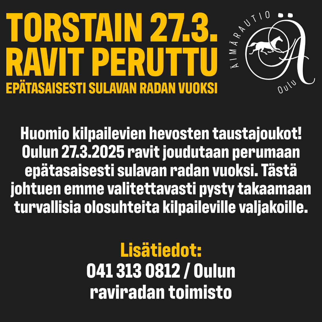 Oulun 27.3.2025 ravit perutaan epätasaisesti sulavan radan vuoksi ...